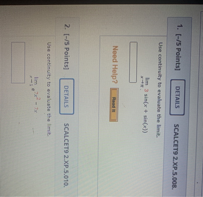 Solved 1. [-/5 Points] DETAILS SCALCET9 2.XP.5.008. Use | Chegg.com