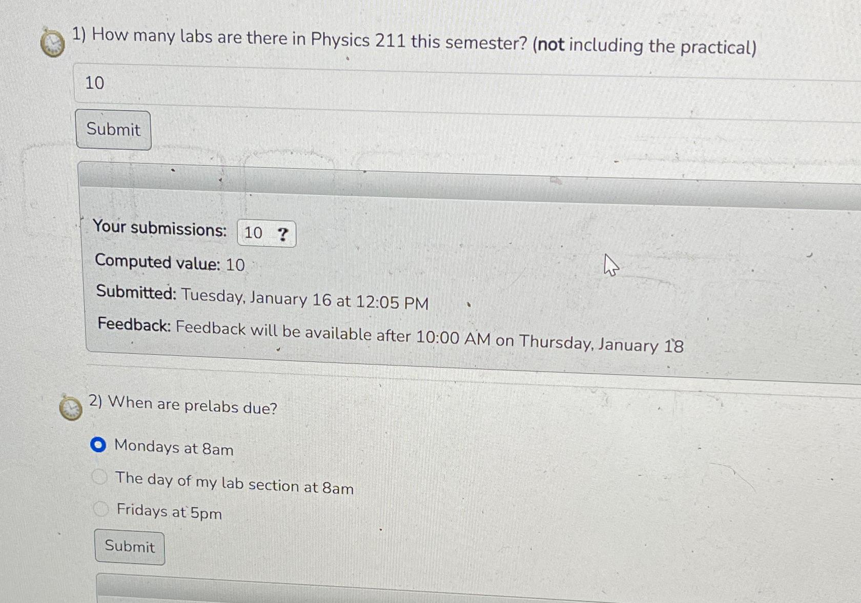 Solved How many labs are there in Physics 211 ﻿this | Chegg.com