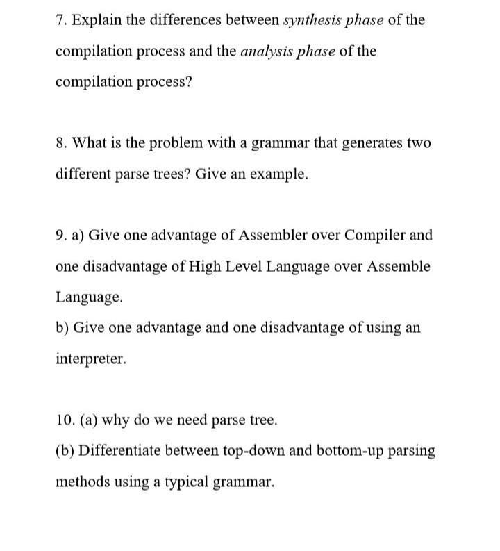 Solved 7. Explain the differences between synthesis phase of | Chegg.com