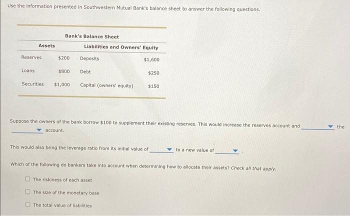 Solved Use the information presented in Southwestern Mutual | Chegg.com