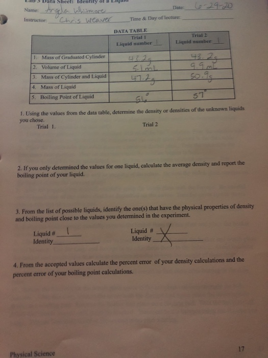 Solved Sheet: Identity Date: Name: Angela Whitmore 6-29-20 | Chegg.com