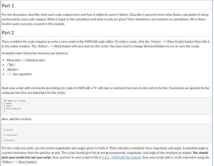 Solved Part 1 For this discussion, describe what each code | Chegg.com