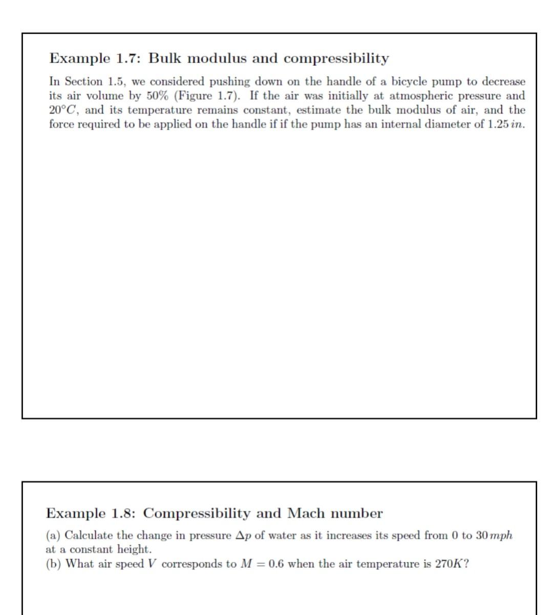 Solved Example 1.7: Bulk modulus and compressibility In | Chegg.com
