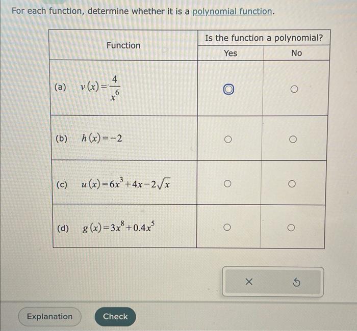 Solved For each function, determine whether it is a | Chegg.com