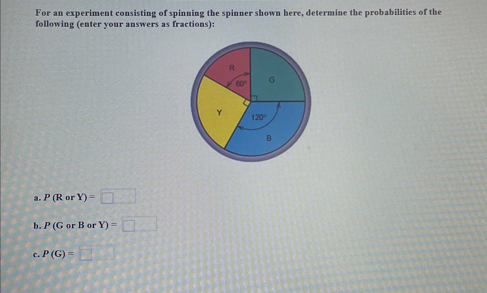 Solved For an experiment consisting of spinning the spinner | Chegg.com