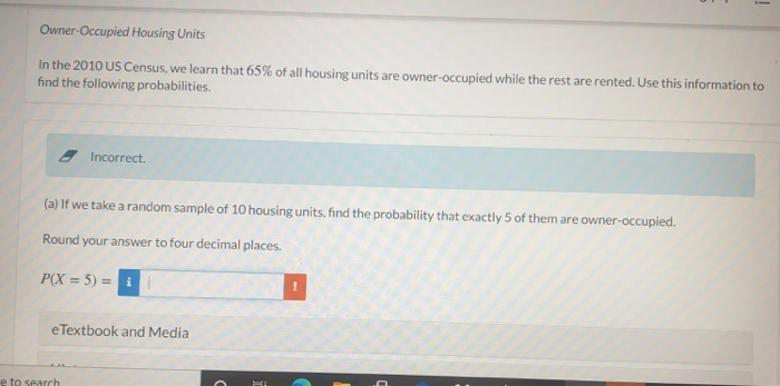 Solved - Owner-Occupied Housing Units In the 2010 US Census, | Chegg.com