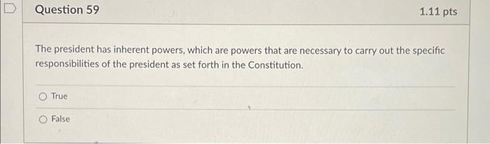 Solved 1.1 Question 58 Article 1, Section 7 of the | Chegg.com