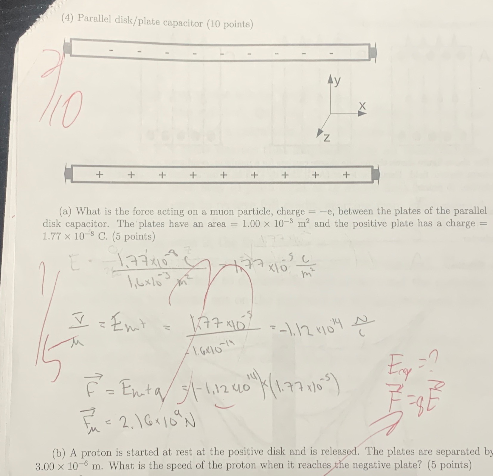 Solved (4) ﻿Parallel disk/plate capacitor (10 ﻿points)(a) | Chegg.com