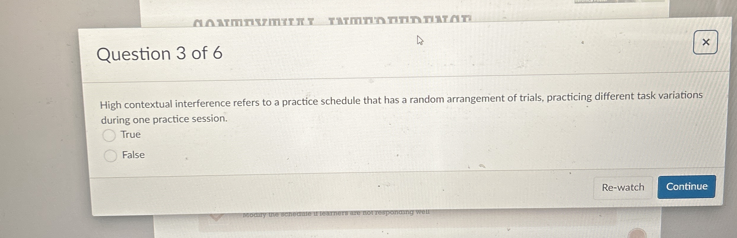 Solved Question 3 ﻿of 6High contextual interference refers | Chegg.com