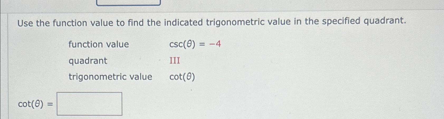 Solved Use the function value to find the indicated | Chegg.com