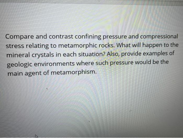 Solved Compare and contrast confining pressure and | Chegg.com