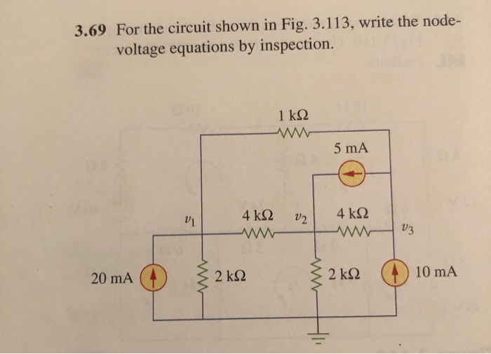 Solved 3.69 For the circuit shown in Fig. 3.113, write the | Chegg.com