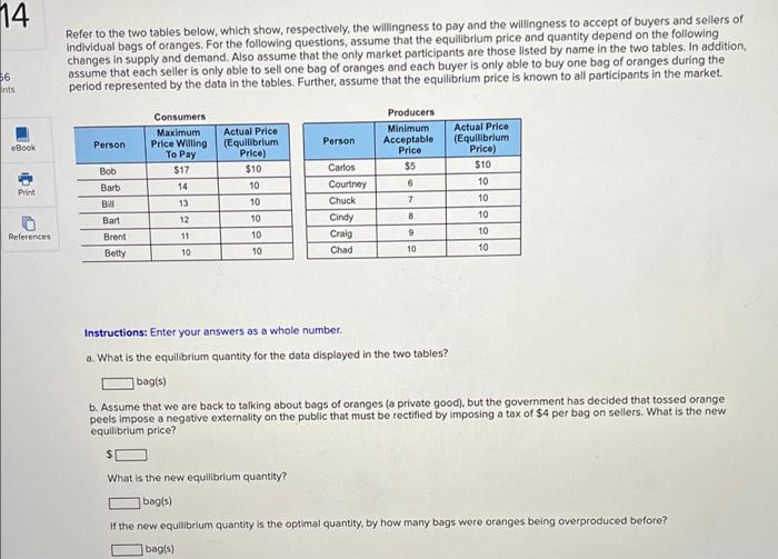Solved 14 Refer to the two tables below, which show, | Chegg.com