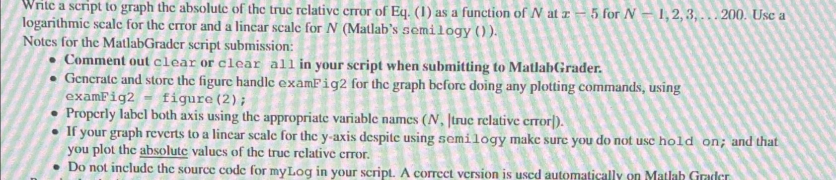 Solved Write a script to graph the absolute of the true | Chegg.com