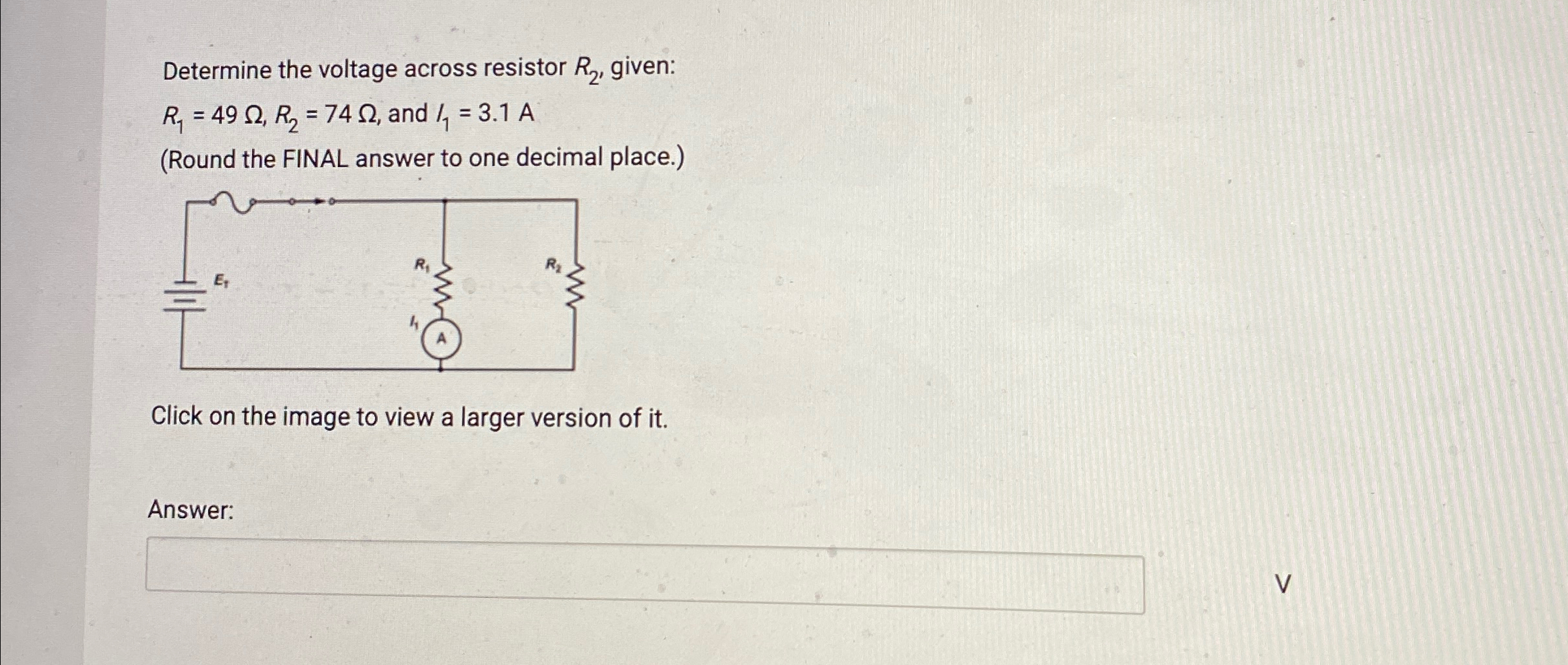 Solved Determine the voltage across resistor R2, | Chegg.com
