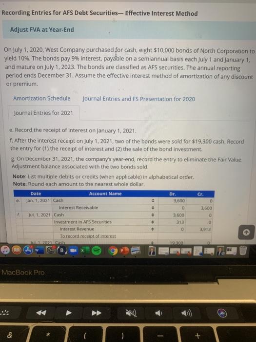 Solved Amortization Schedule Journal Entries and FS | Chegg.com