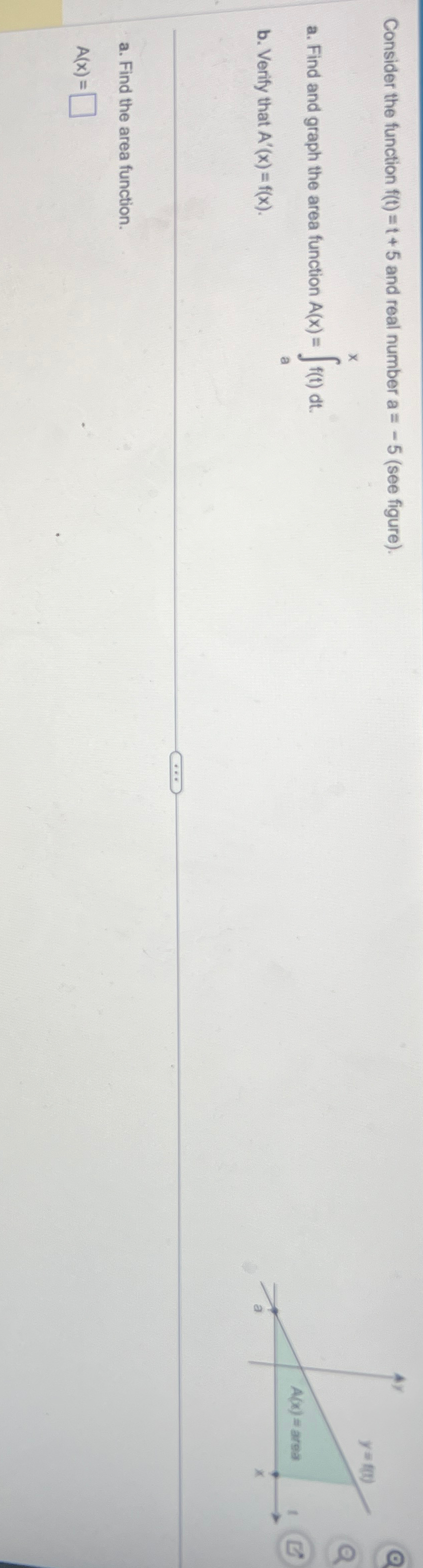 Solved Consider the function f(t)=t+5 ﻿and real number | Chegg.com