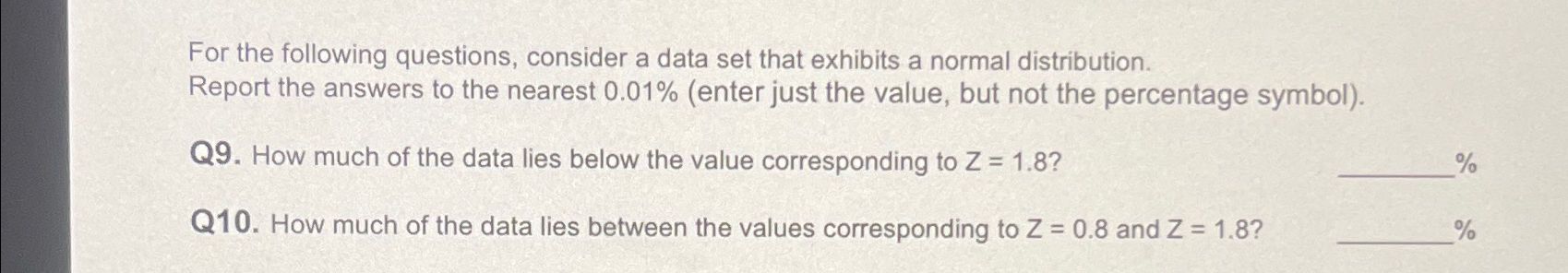 Solved For the following questions, consider a data set that | Chegg.com