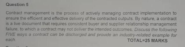 Solved Contract management is the process of actively | Chegg.com