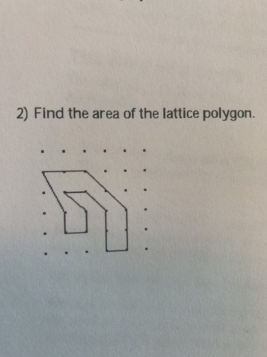 Solved 2) Find the area of the lattice polygon. | Chegg.com