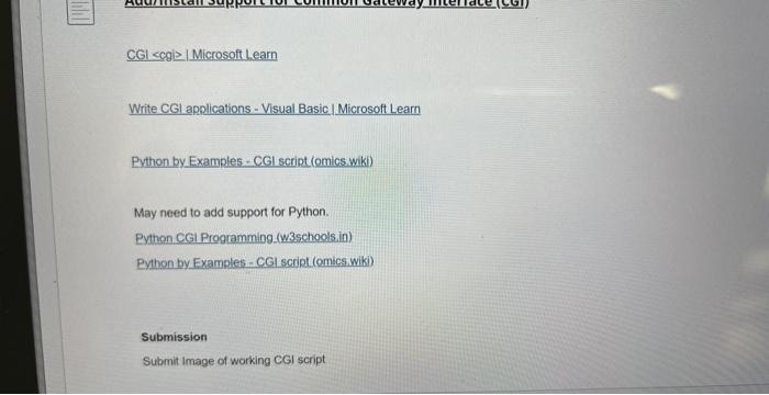 Solved Submission Submit Image of working CGI script | Chegg.com