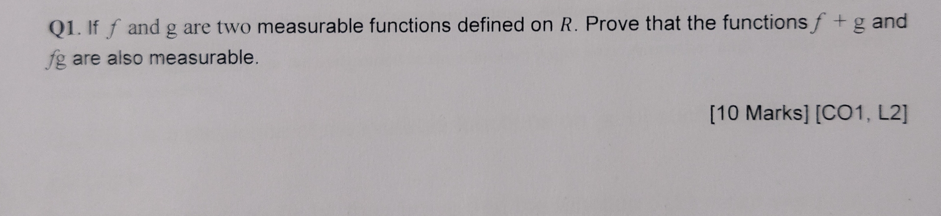 Solved Q1 ﻿if F ﻿and G ﻿are Two Measurable Functions
