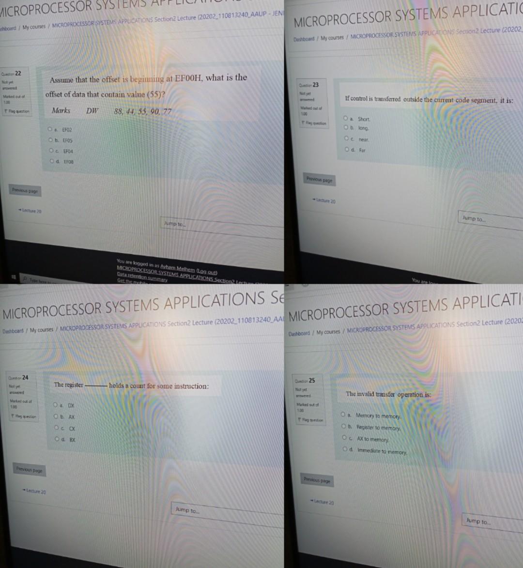 Solved MICROPROCESSOR SYSTEM ashboard / My courses ) | Chegg.com