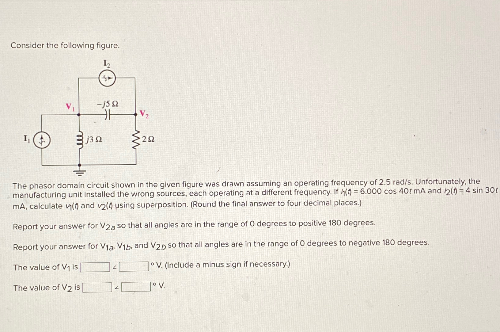 Solved Consider the following figure.The phasor domain | Chegg.com