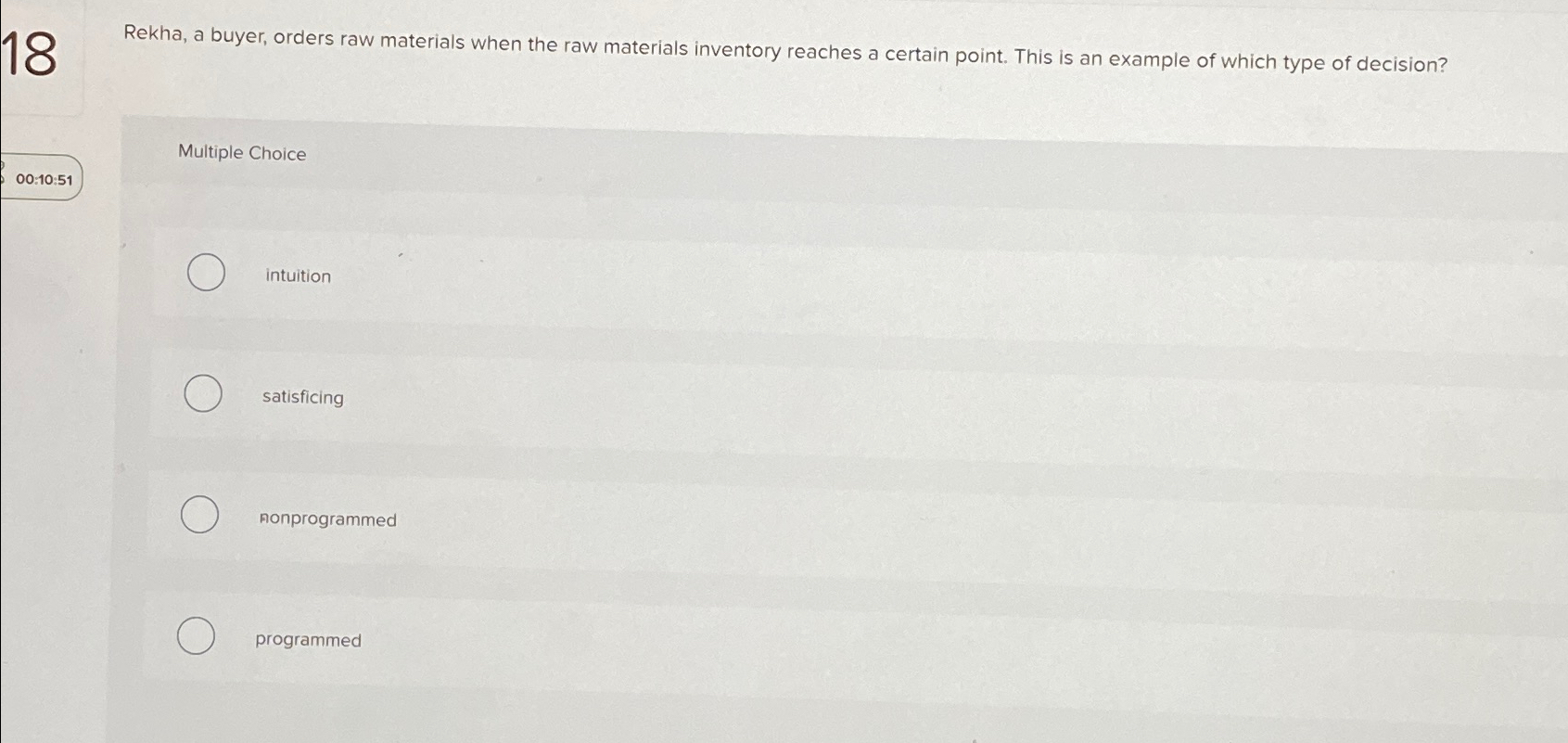 Solved Rekha, a buyer, orders raw materials when the raw | Chegg.com