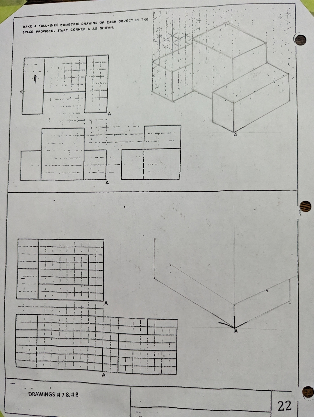 Solved MAKE A FULL-SIZE ISOMETRIC ORAWING OF EACH OBJECT IN | Chegg.com