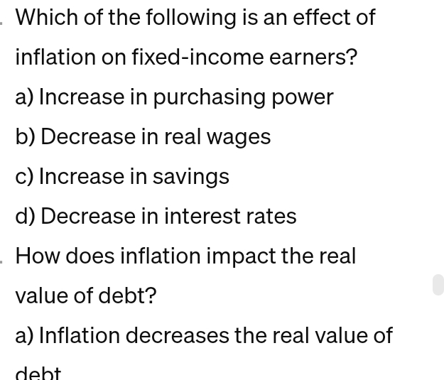 Solved economics:Which of the following is an effect of | Chegg.com