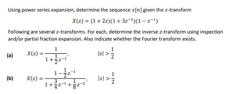 Solved Using power series expansion, determine the sequence | Chegg.com