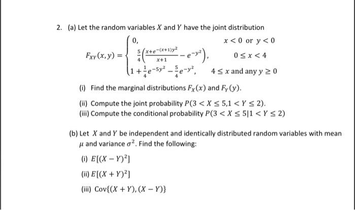 Solved (b) Let X and Y be independent and identically | Chegg.com
