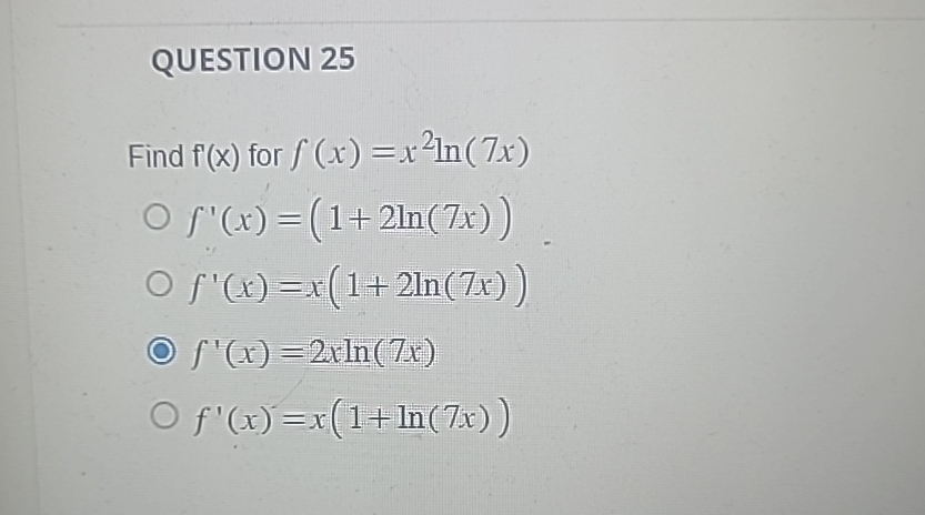 Solved QUESTION 25Find f(x) ﻿for | Chegg.com
