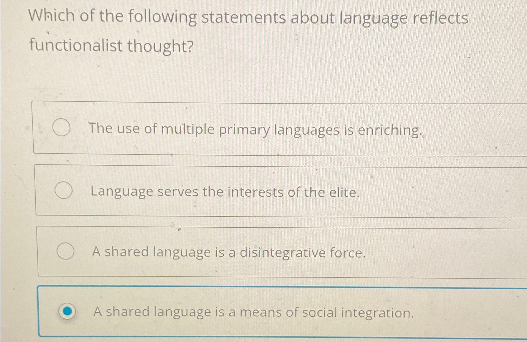 Solved Which of the following statements about language | Chegg.com