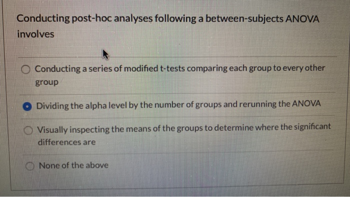Solved Conducting post-hoc analyses following a | Chegg.com Solved Conducting post-hoc analyses following a | Chegg.com