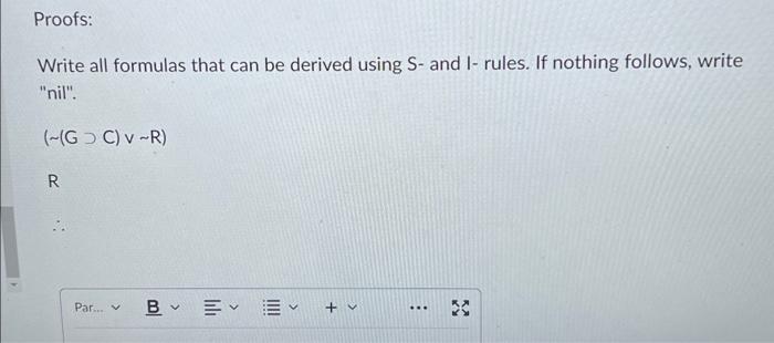 Write all formulas that can be derived using S- and | Chegg.com