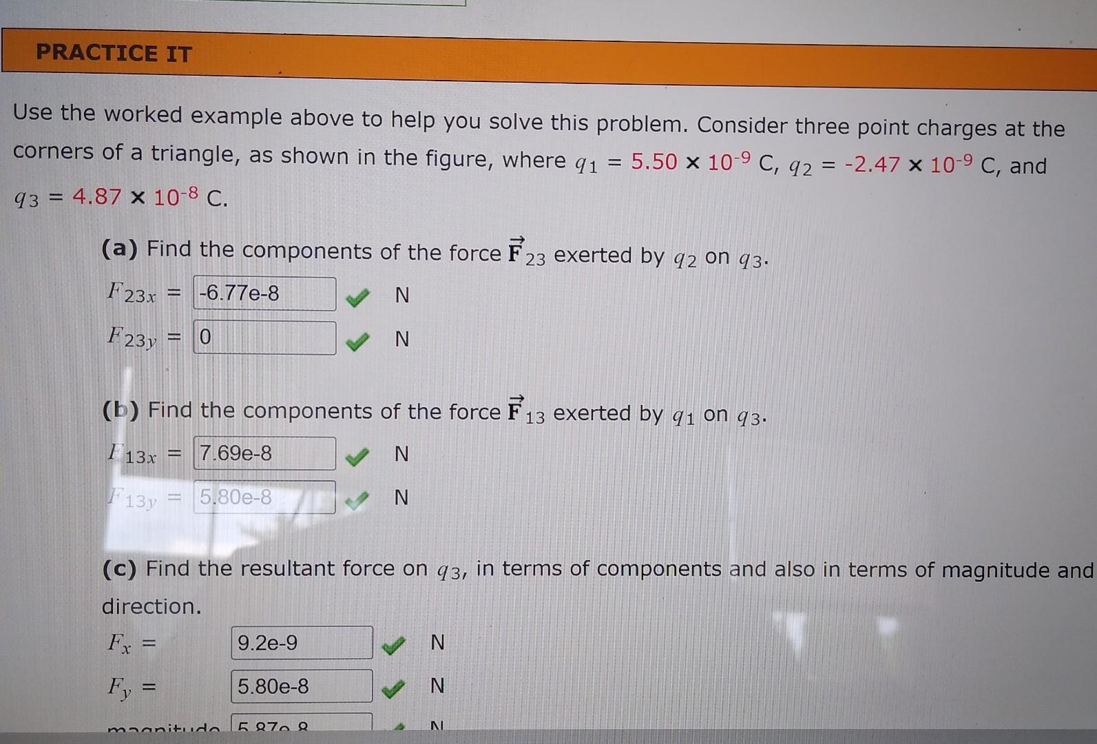 Solved Using the same triangle, find the vector components | Chegg.com