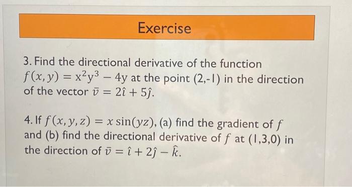 Solved 3. Find the directional derivative of the function | Chegg.com