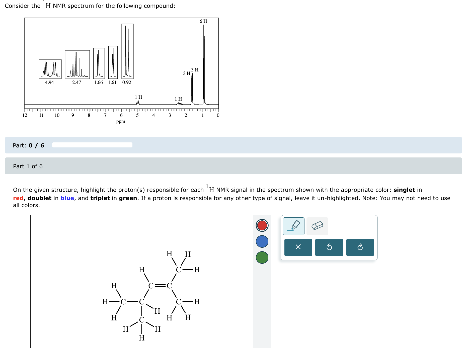 Solved Consider the \( { }^{1} \mathrm{H} \) ﻿NMR spectrum | Chegg.com