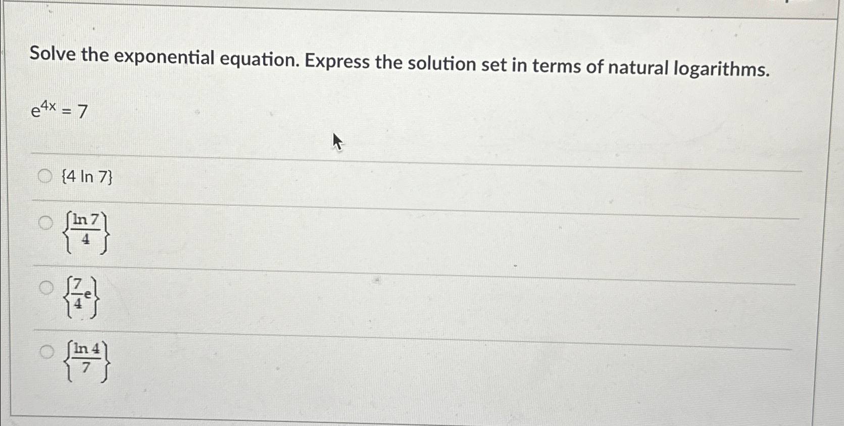 Solved Solve the exponential equation. Express the solution | Chegg.com