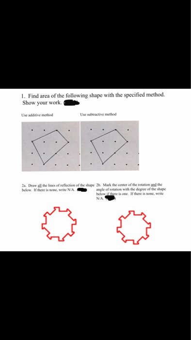 Solved 1. Find area of the following shape with the | Chegg.com