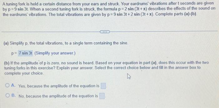 Solved A tuning fork is held a certain distance from your | Chegg.com