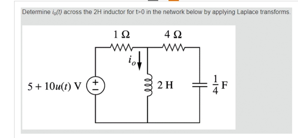 Solved Determine i0(t) ﻿across the 2 ﻿H inductor for t>0 ﻿in | Chegg.com
