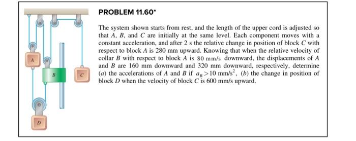 Solved The system shown starts from rest, and the length of | Chegg.com