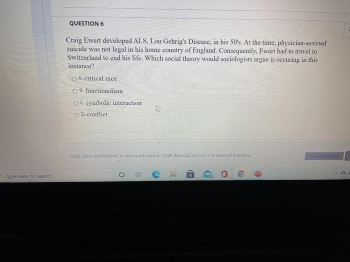 Solved QUESTION 6 Craig Ewert developed ALS. Lou Gehrig's | Chegg.com