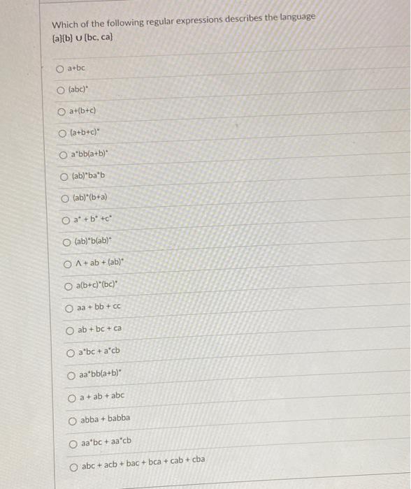 Solved Which of the following regular expressions describes | Chegg.com