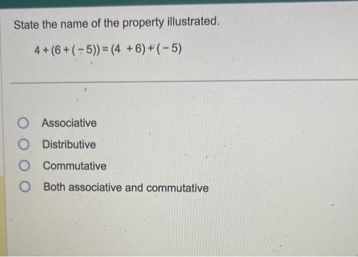 Solved State the name of the property illustrated. | Chegg.com