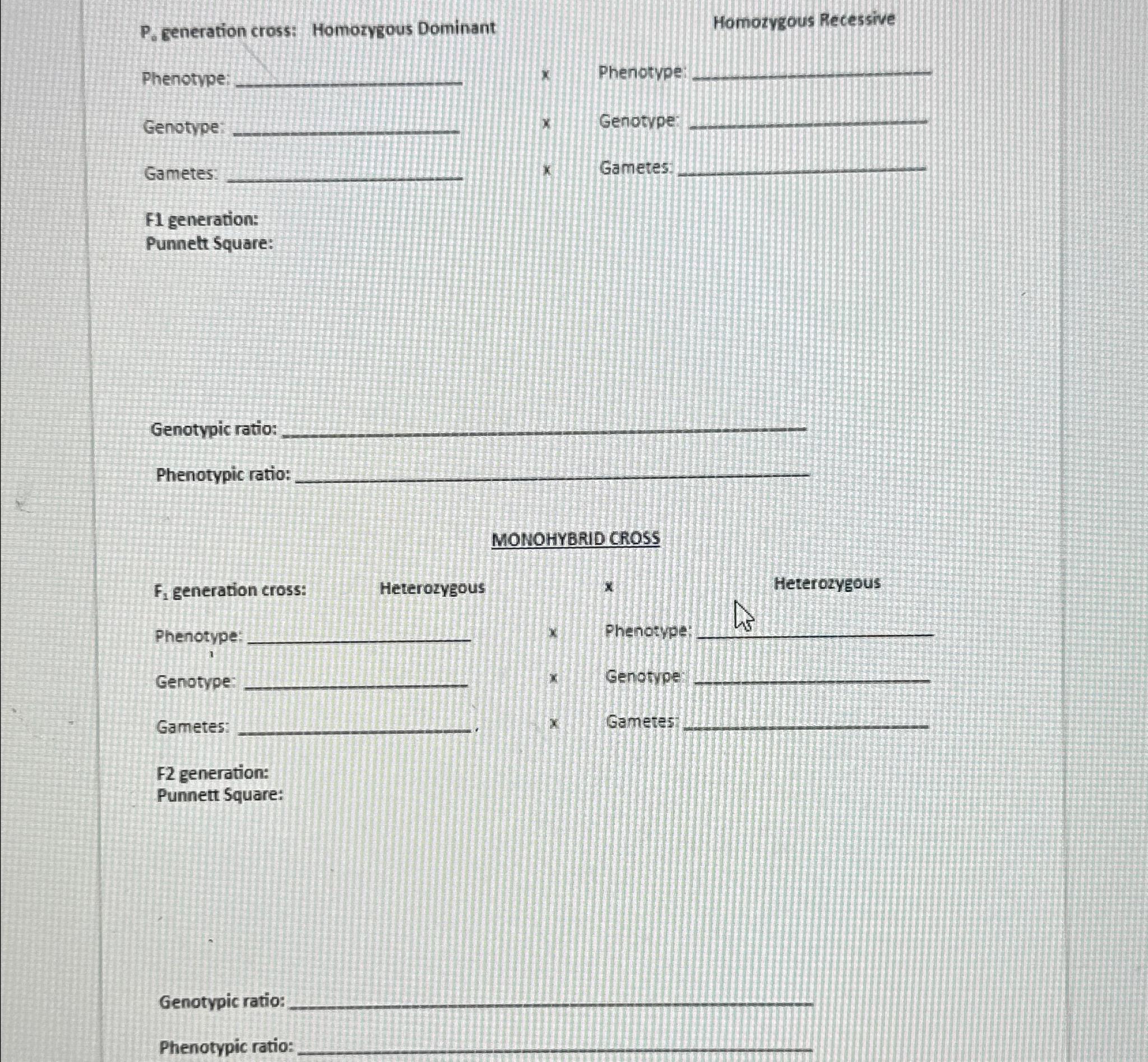 Solved P. ﻿generation cross: Homotygous Dominant | Chegg.com