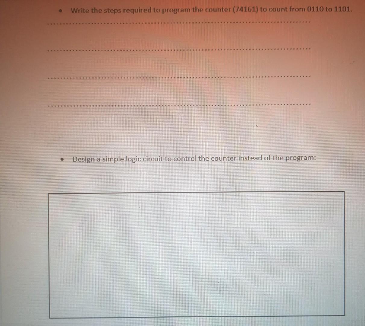 Solved • Write the steps required to program the counter | Chegg.com